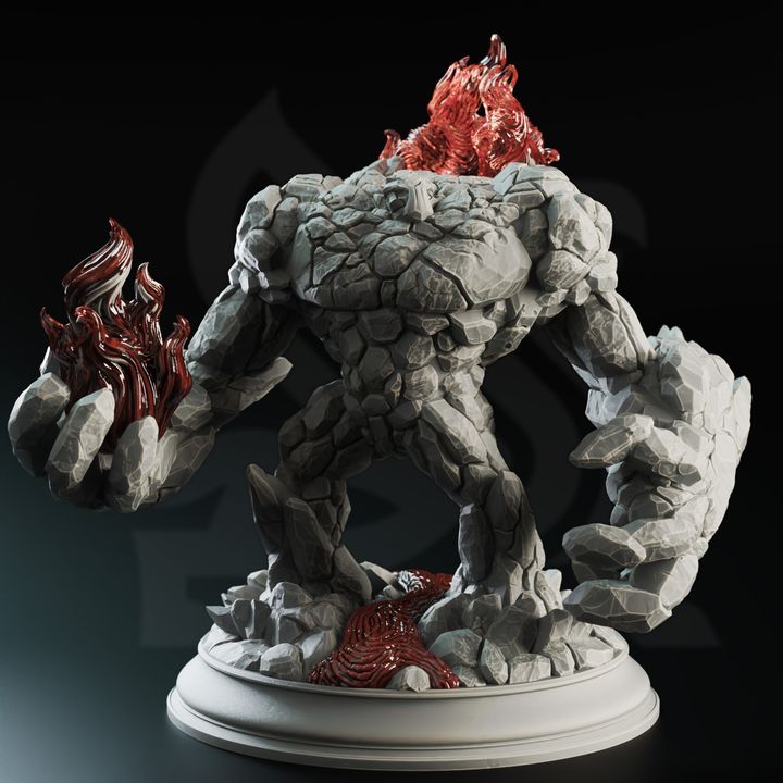 3D Printable Elemental Golems - The Three Faces by DM Stash